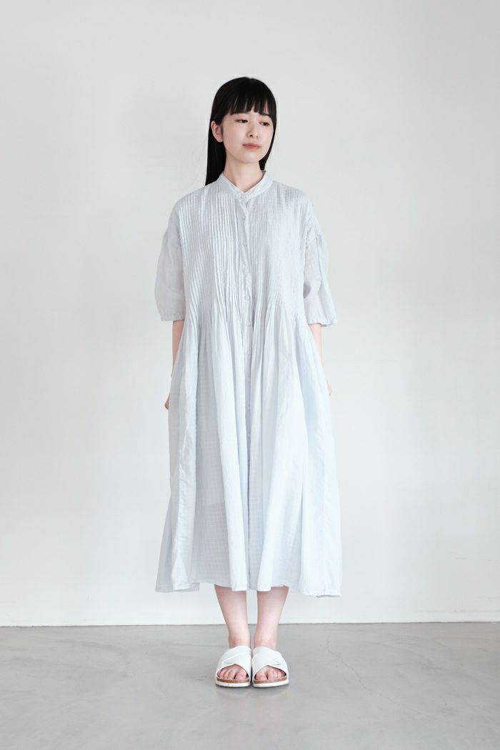 maison de soil メゾン ド ソイル80s ORGANIC DOBIE CHECK (OVERDYE) BANDED COLLAR ...