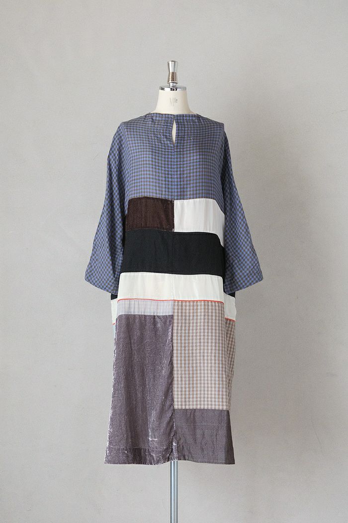 AODRESS アオドレス center slit striped patchwork dress(25AW) | T.T. GARRET